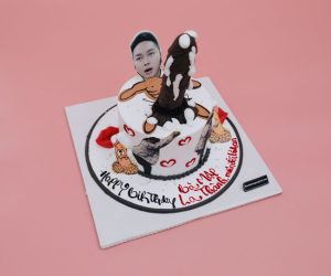 Bánh sinh nhật 18+ tạo hình 3d con ciu màu đen ghép ảnh mặt nam độc lạ ...